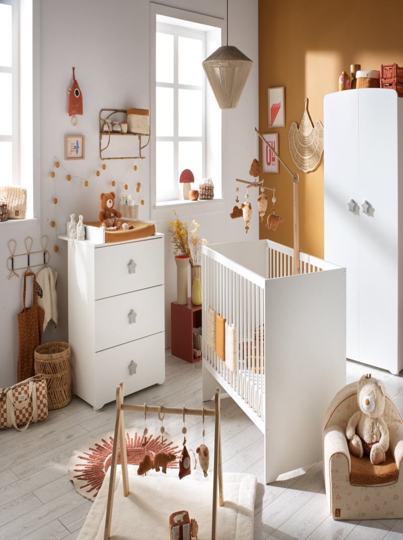 Commode à langer 3 tiroirs - BABYPRICE - Blanc Gris - 225.00€ - Kiabi