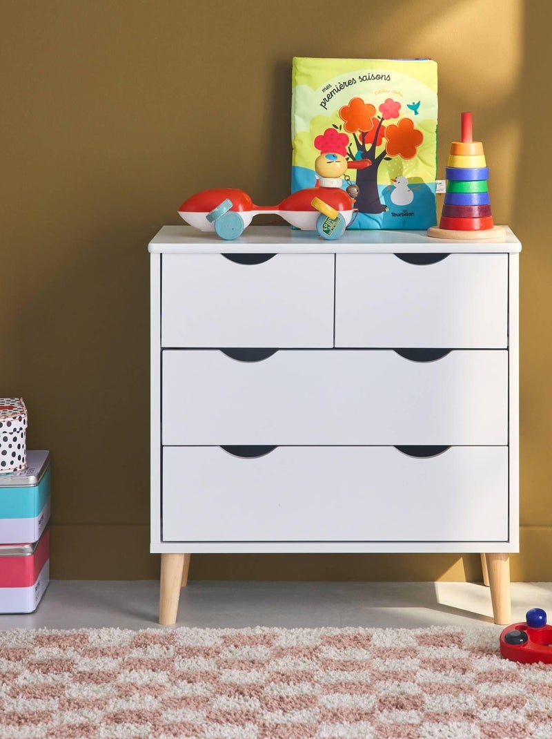 Commode pour enfant décor bois 4 tiroirs Tobias - Blanc - Enfant - 0.00 ...
