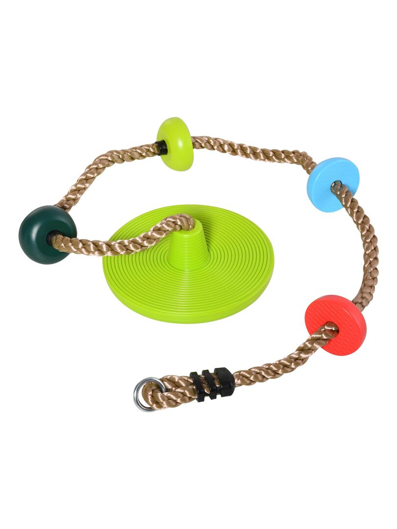 Corde d'escalade enfant avec siège de balançoire rond 2 m - Vert ...