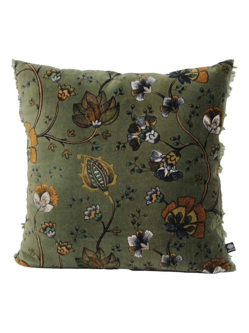 Coussin en Velours style Vintage - Marron tabac - Kiabi - nu€