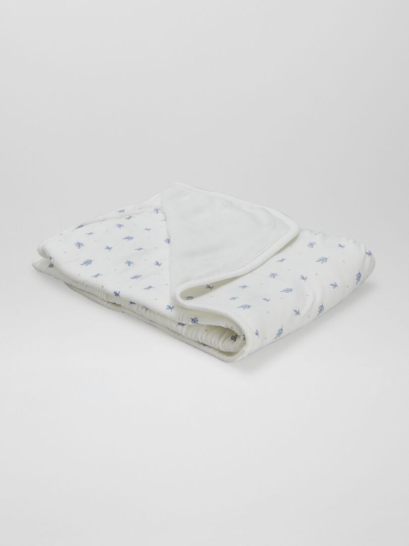 Couverture avec imprimé - Blanc avec fleurs - Kiabi - 8.00€