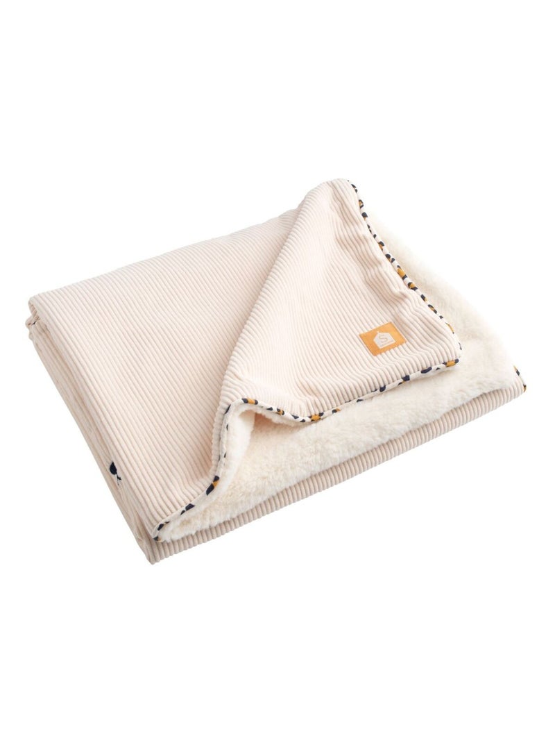 Couverture bébé en velours cotelé et polaire - SAUTHON - Ecru - 32.99 ...