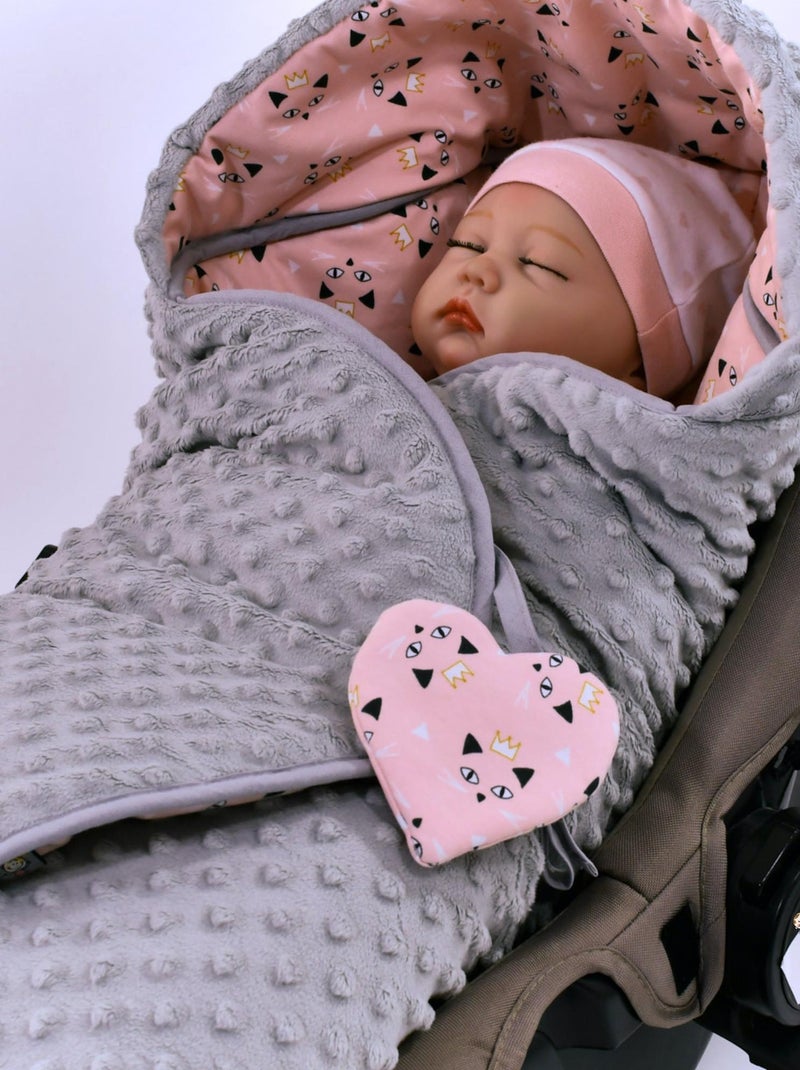 Couverture enveloppante réversible et multi-usage, MIAOU - Rose - Kiabi ...