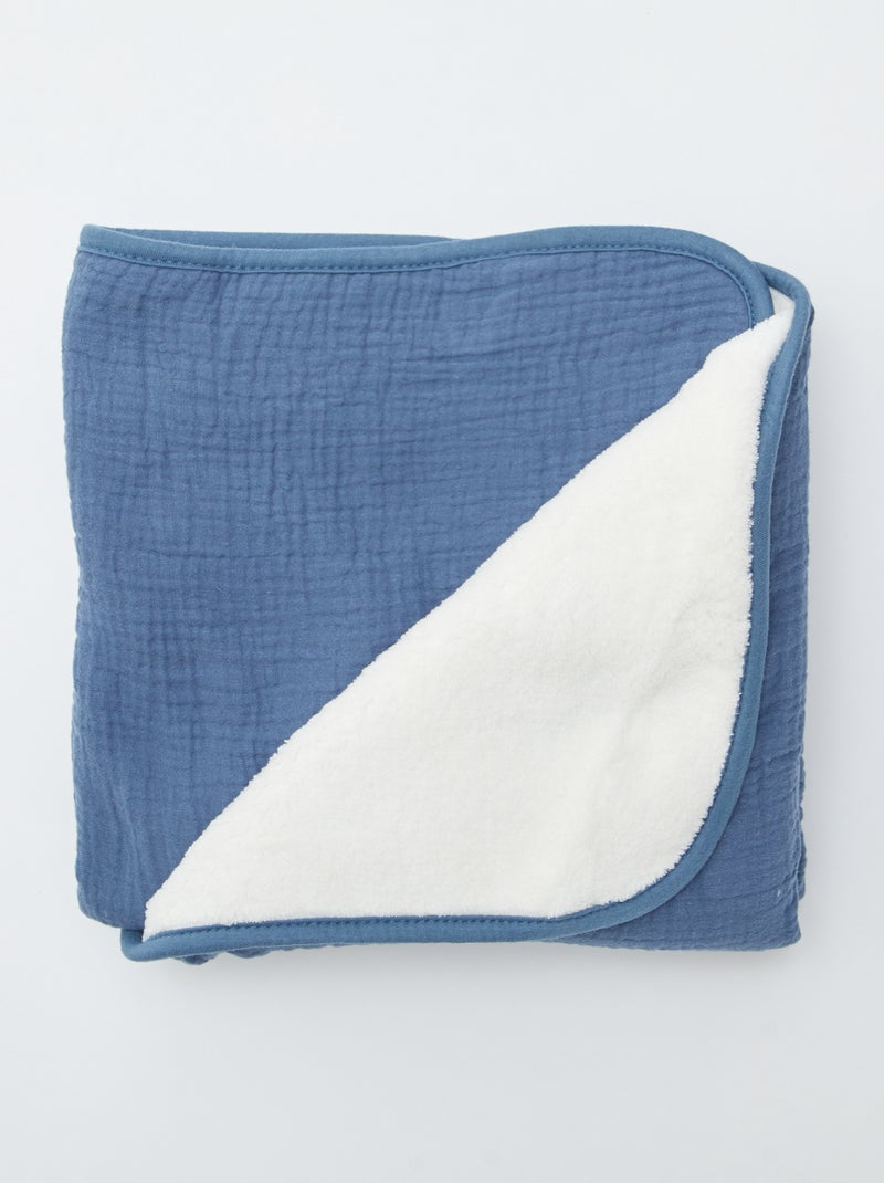 Couverture lange en gaze de coton - Bleu - 15.00€ - Kiabi