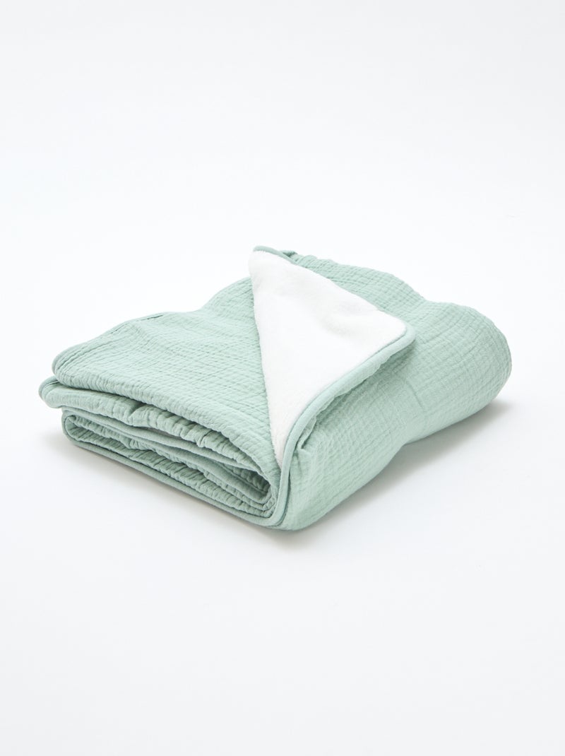 Couverture lange en gaze de coton - Bleu - 15.00€ - Kiabi
