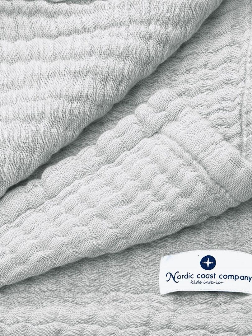 Couverture mousseline bebe en coton 80 x 80 cm - Gris - Kiabi - 39.90€