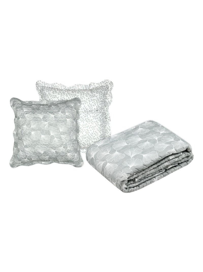 Couvre lit boutis réversible 260x240 avec 2 taies d'oreiller - Vert - 62.90€ - Kiabi