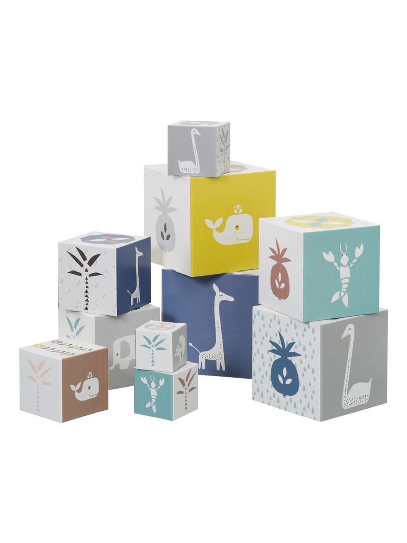 Cubes empilables Animaux bleus (10 cubes) - N/A - Kiabi - 23.46€