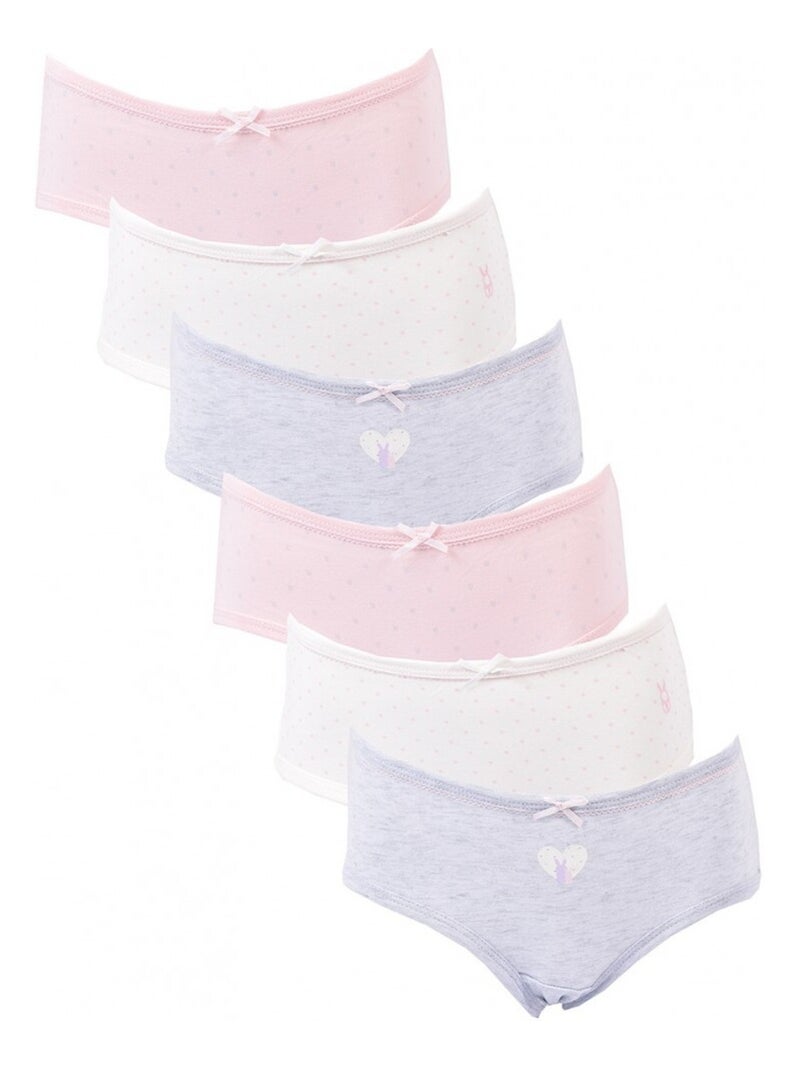 Culottes Fille TRESS - Pack de 6 - Blanc Mauve Blanc - Fille - 0.00€ - Kiabi