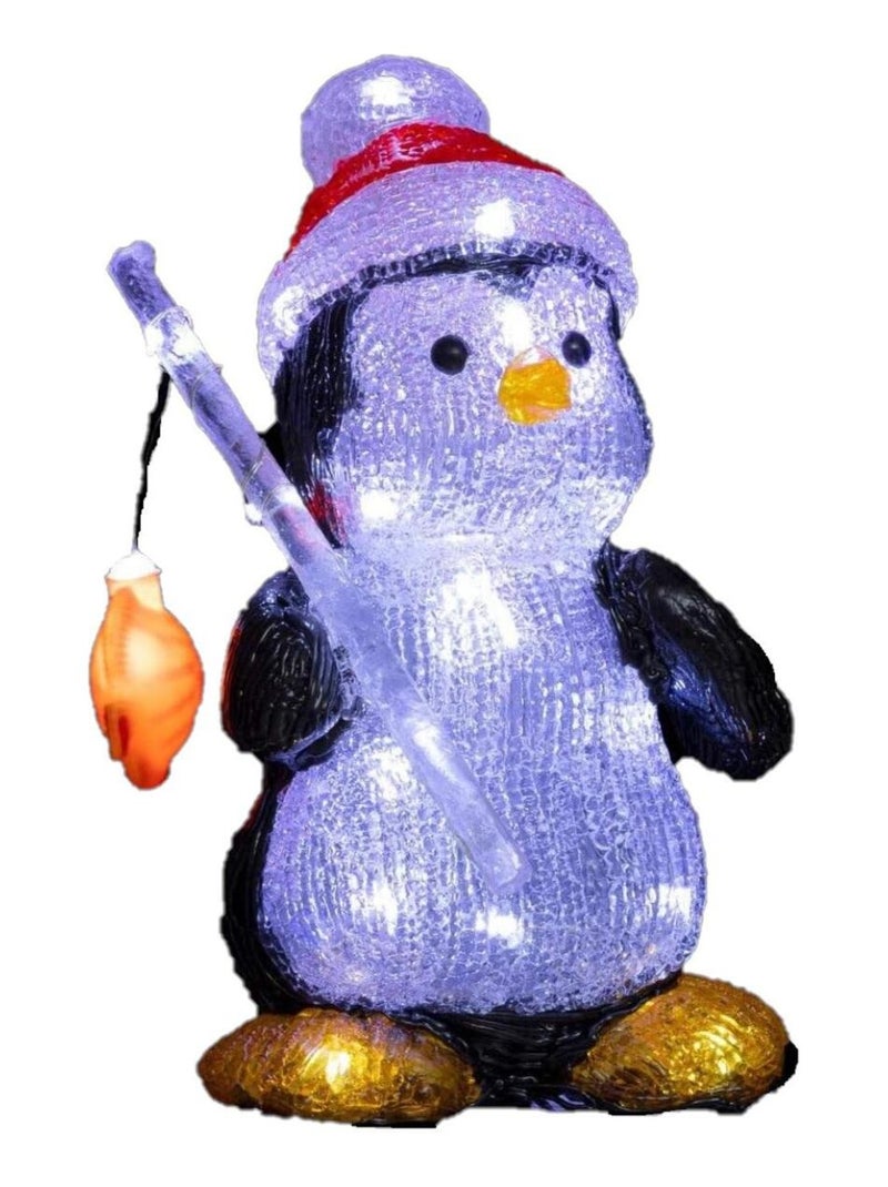 Decoration de Noel pingouin pecheur 30 Led - Blanc - 0.00€ - Kiabi