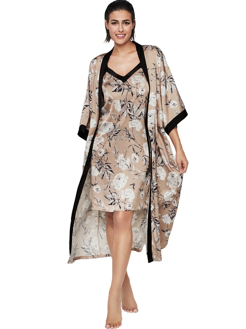 Déshabillé long manches trois quarts MALITZIA - Beige - Femme - 118.00 ...