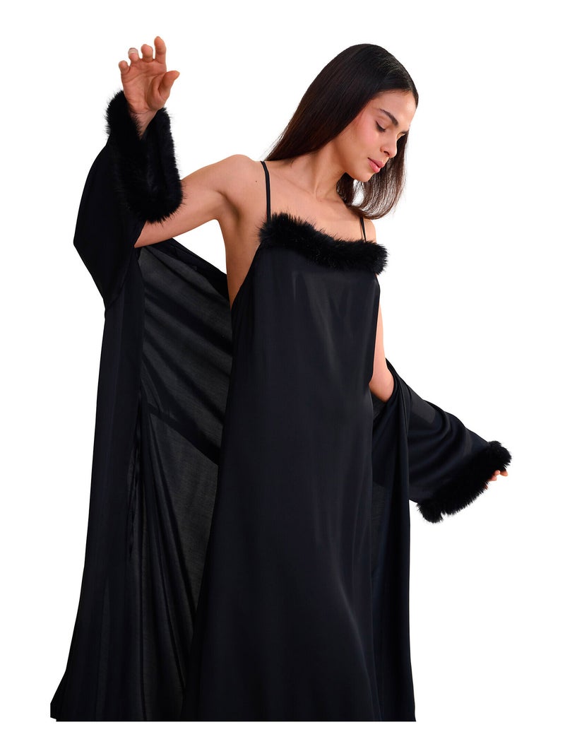 Déshabillé long PASSION - Noir - Femme - 135.20€ - Kiabi