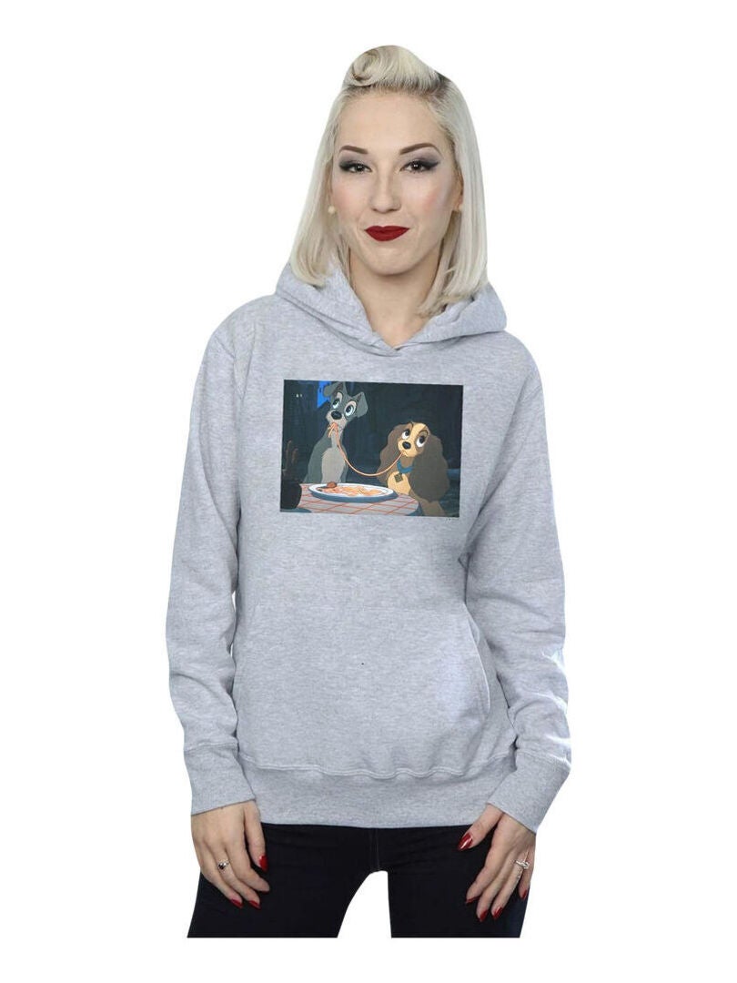 Disney - Sweat à capuche LADY AND THE TRAMP SPAGHETTI SLURP - Gris ...