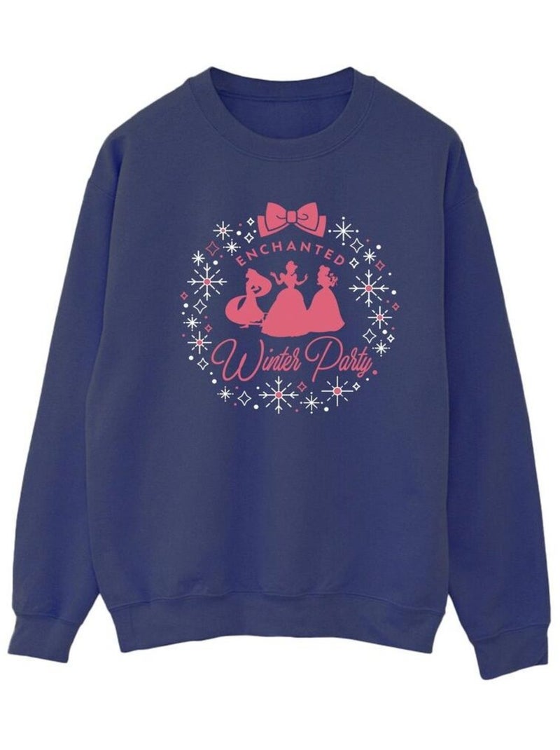 Disney - Sweat PRINCESS WINTER PARTY - Bleu marine - Kiabi - 48.99€