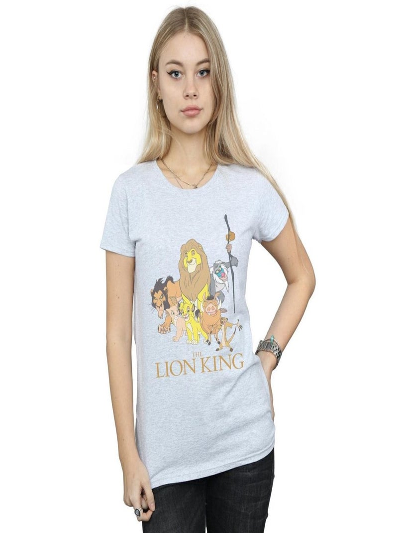 Disney - T-shirt motif/style groupe THE LION KING - Gris chiné - Femme ...
