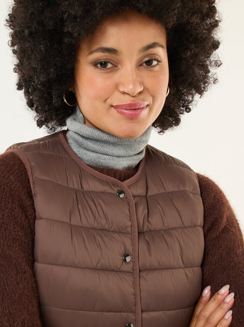 Doudoune légère matelassée sans manches - Marron - Femme - 18.00€ - Kiabi