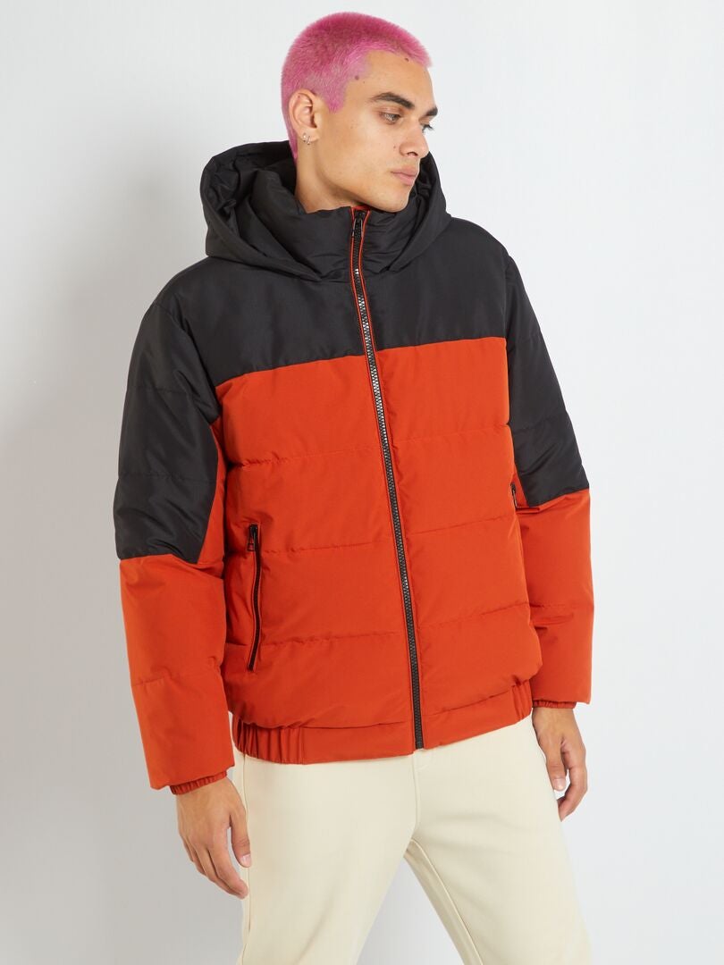 Doudoune matelassé color-block - Orange - Kiabi - 35.00€
