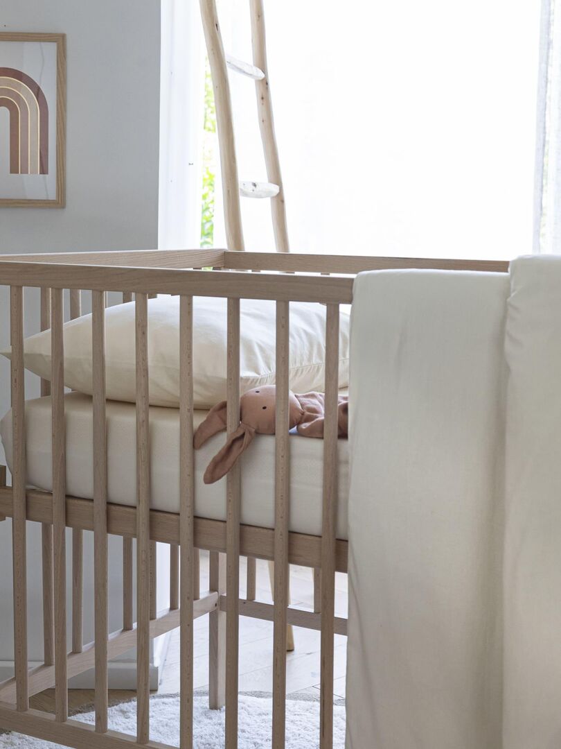 Drap housse bébé coton lavé - Beige - Kiabi - 21.00€