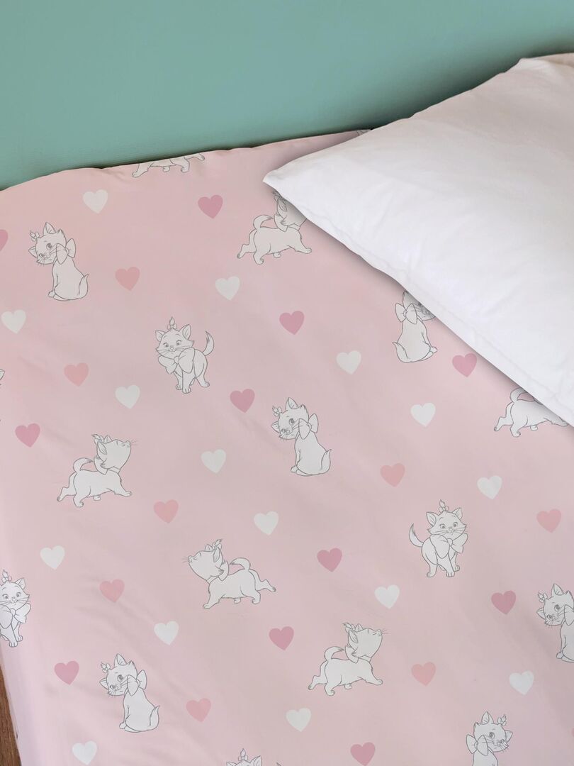 Drap-housse imprimé 100% coton, DISNEY HOME LES ARISTOCHATS LOVE - Rose ...