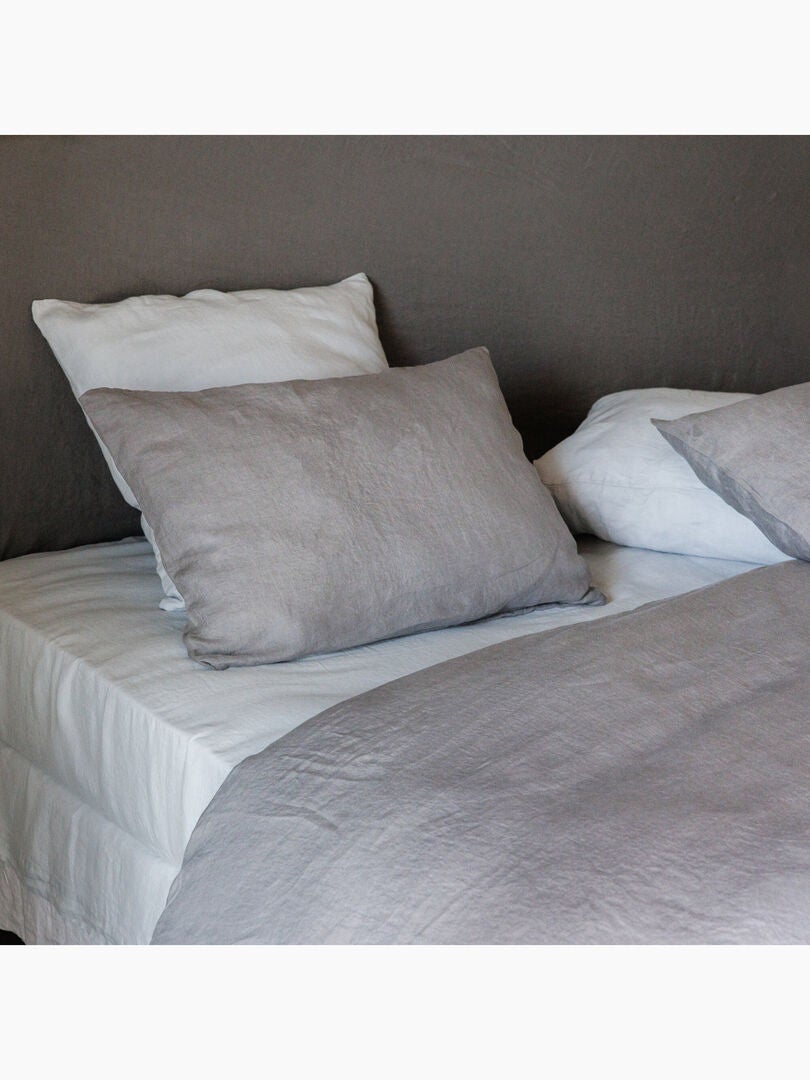 Drap housse SONATE lin lavé froissé - Gris moyen - Kiabi - 144.00€