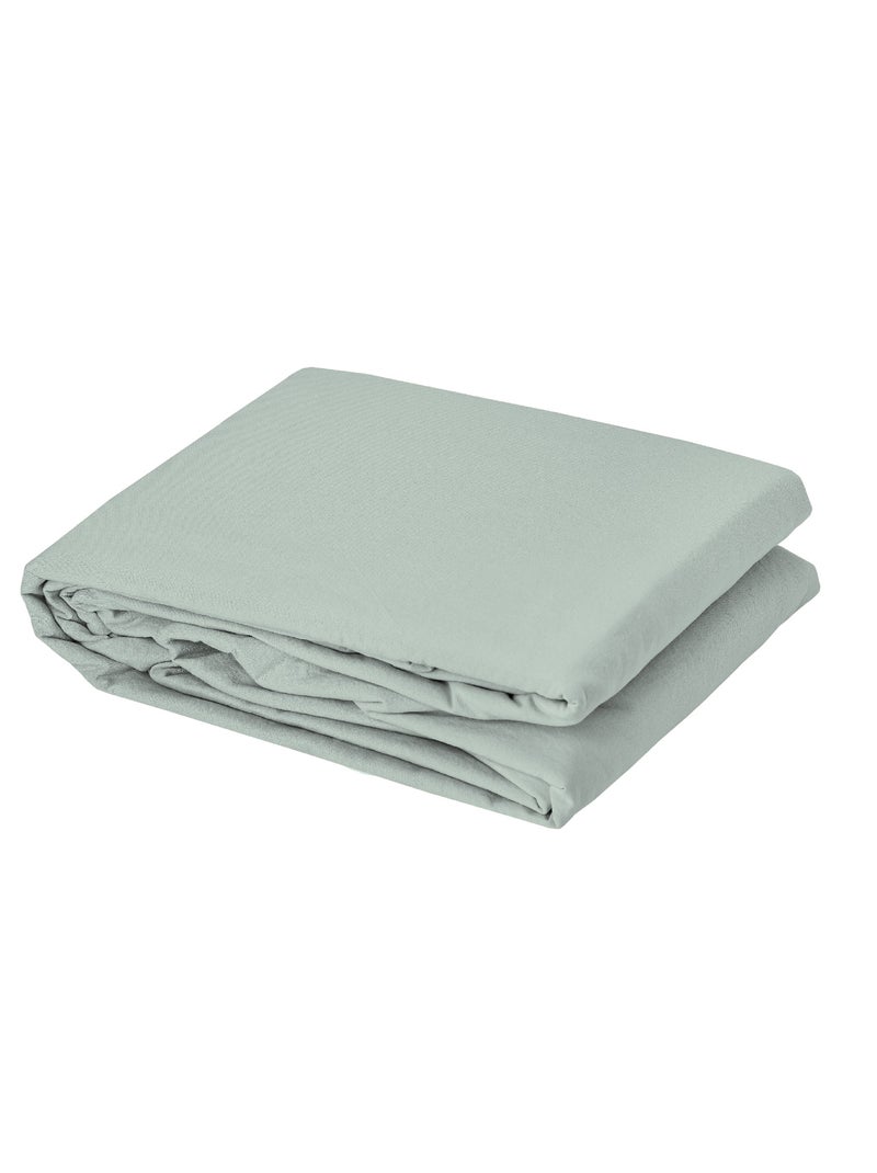 Drap plat en coton lavé Cap Ferret - Vert Sauge - Adulte - 56.60€ - Kiabi