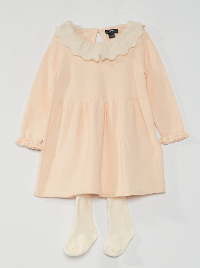 Ensemble 2 pièces - Robe + collants - Beige - 16.00€ - Kiabi