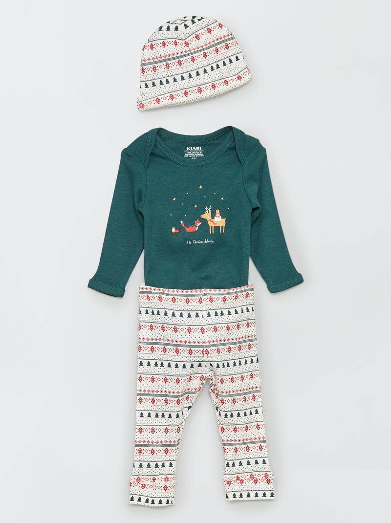 Ensemble 3 pièces - Vert - Kiabi - 9.00€