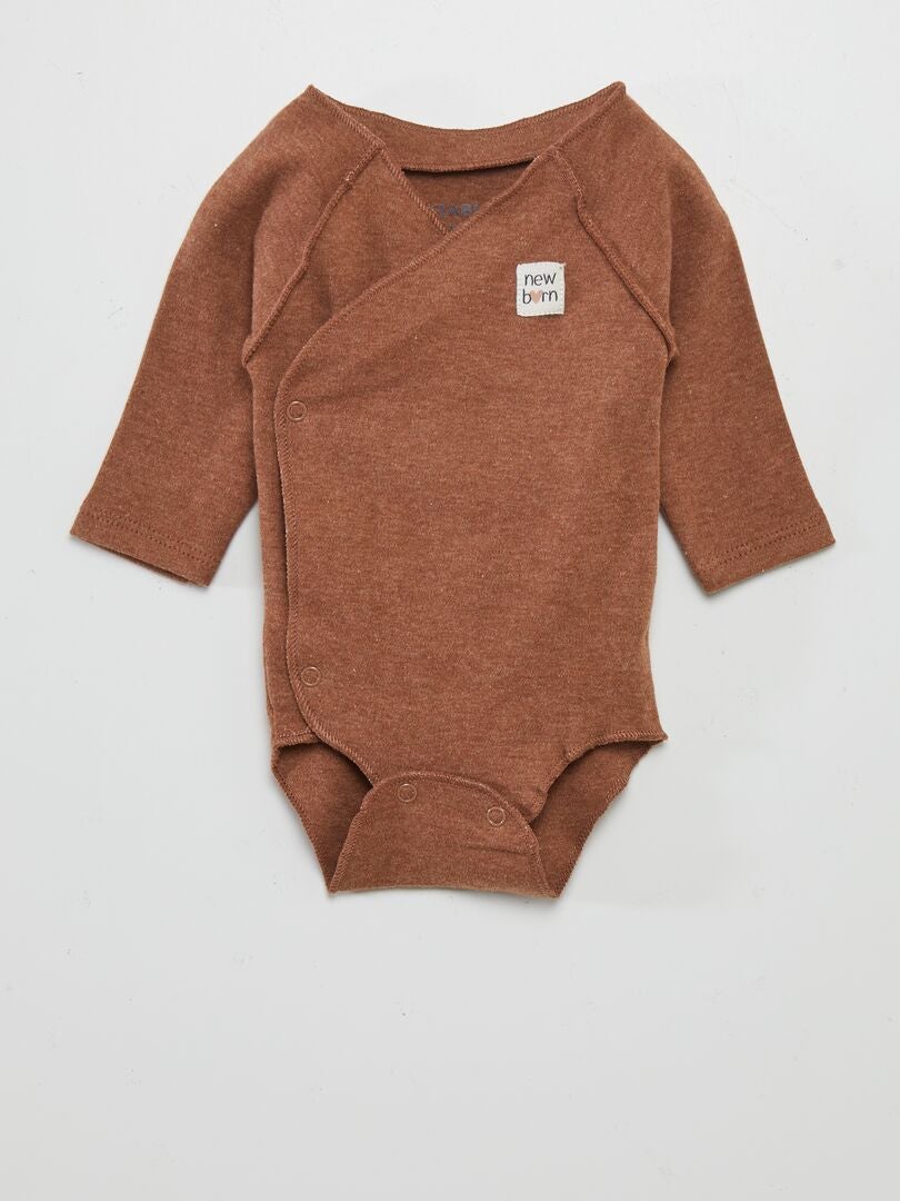 Ensemble body + pantalon avec pieds + bonnet - Marron - Kiabi - 10.00€