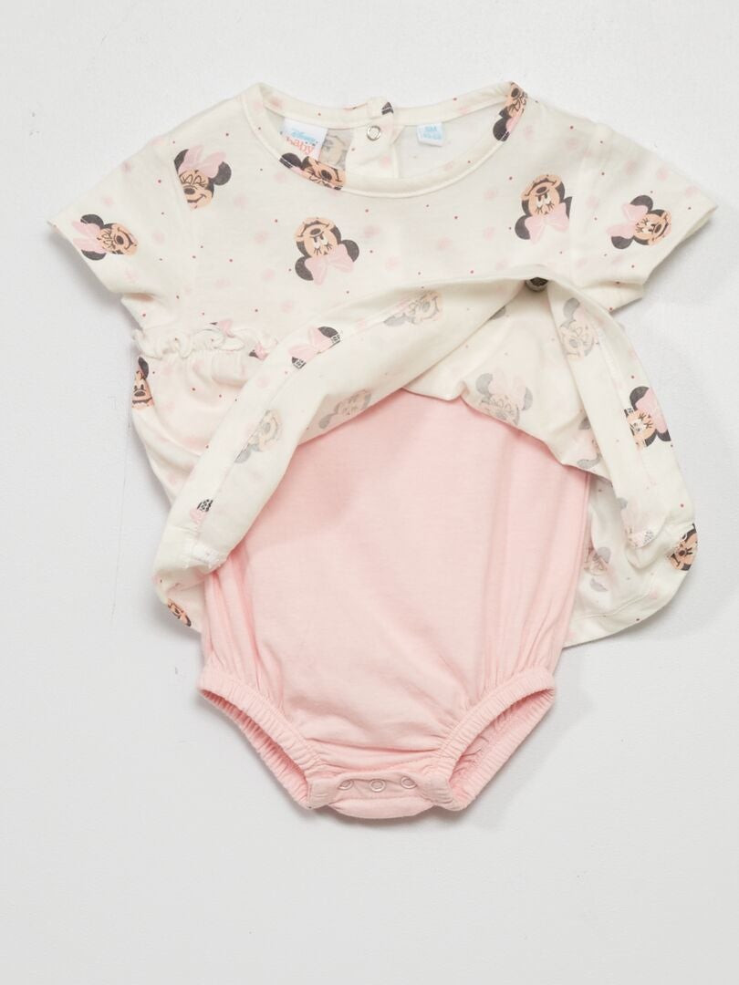 Ensemble body robe + legging - 2 pièces - beige/rose - Kiabi - 9.00€