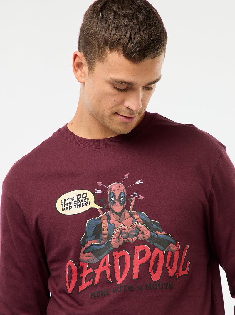Ensemble de pyjama 'Marvel' 'Deadpool' en coton - Rouge - 17.60€ - Kiabi