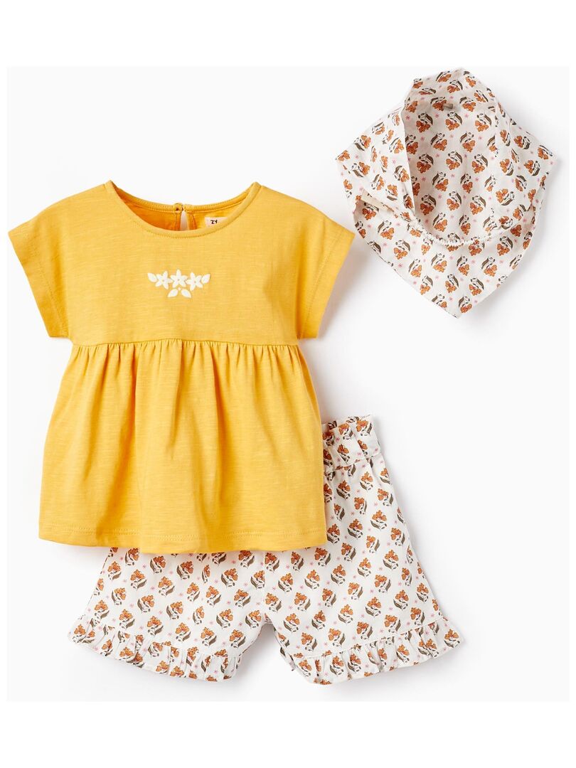 Ensemble de trois pièces pour bébé fille - Jaune - Kiabi - nu€