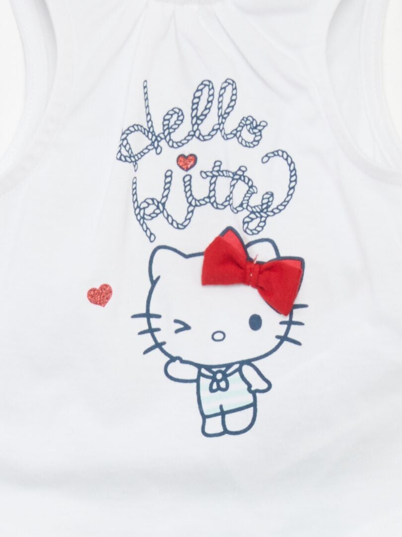 Ensemble débardeur + short 'Hello Kitty' - Blanc/bleu - Kiabi - 10.00€