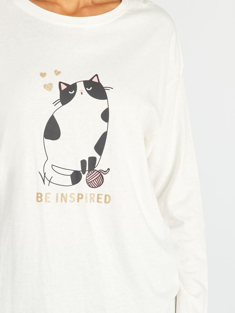 Ensemble pyjama 2 pièces - Blanc - Kiabi - 22.00€