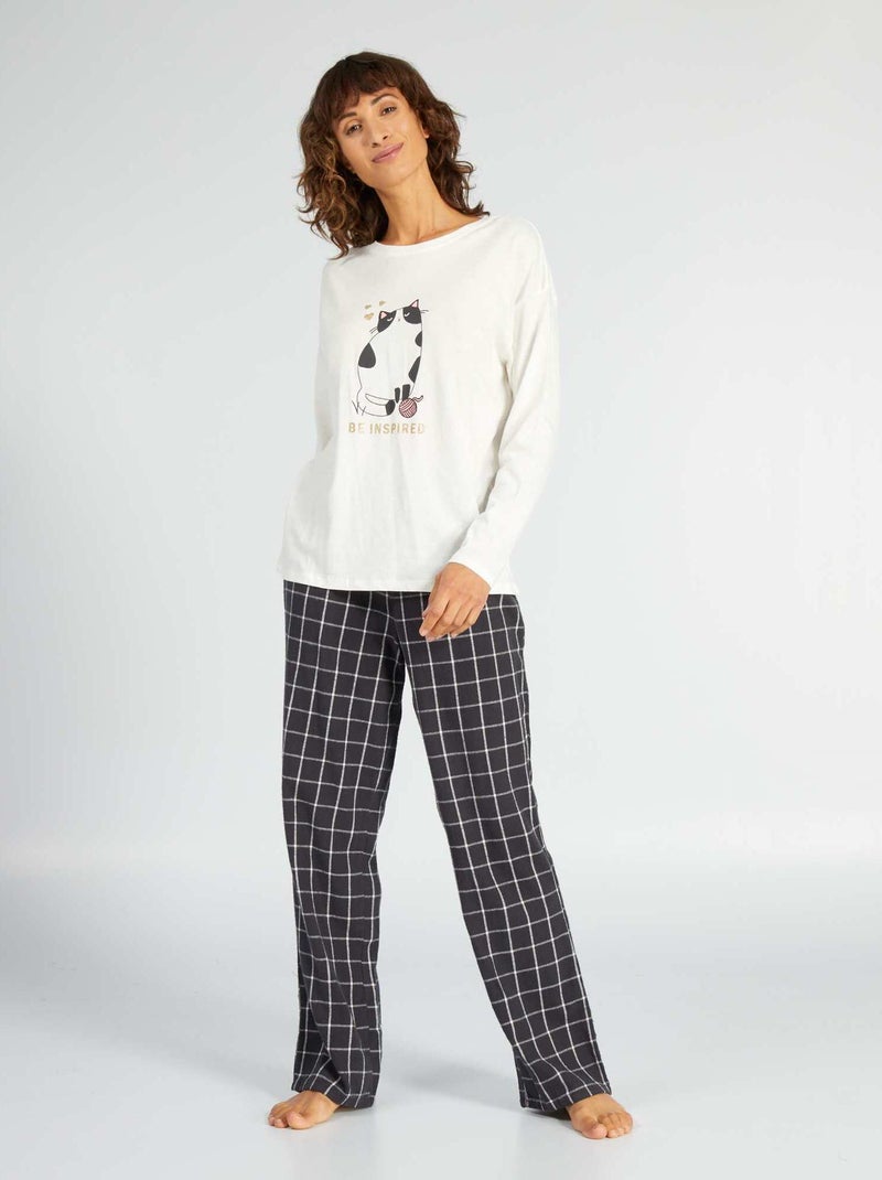 Ensemble pyjama 2 pièces - Blanc - Kiabi - 22.00€