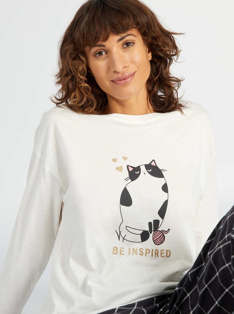 Ensemble pyjama 2 pièces - Blanc - Kiabi - 22.00€