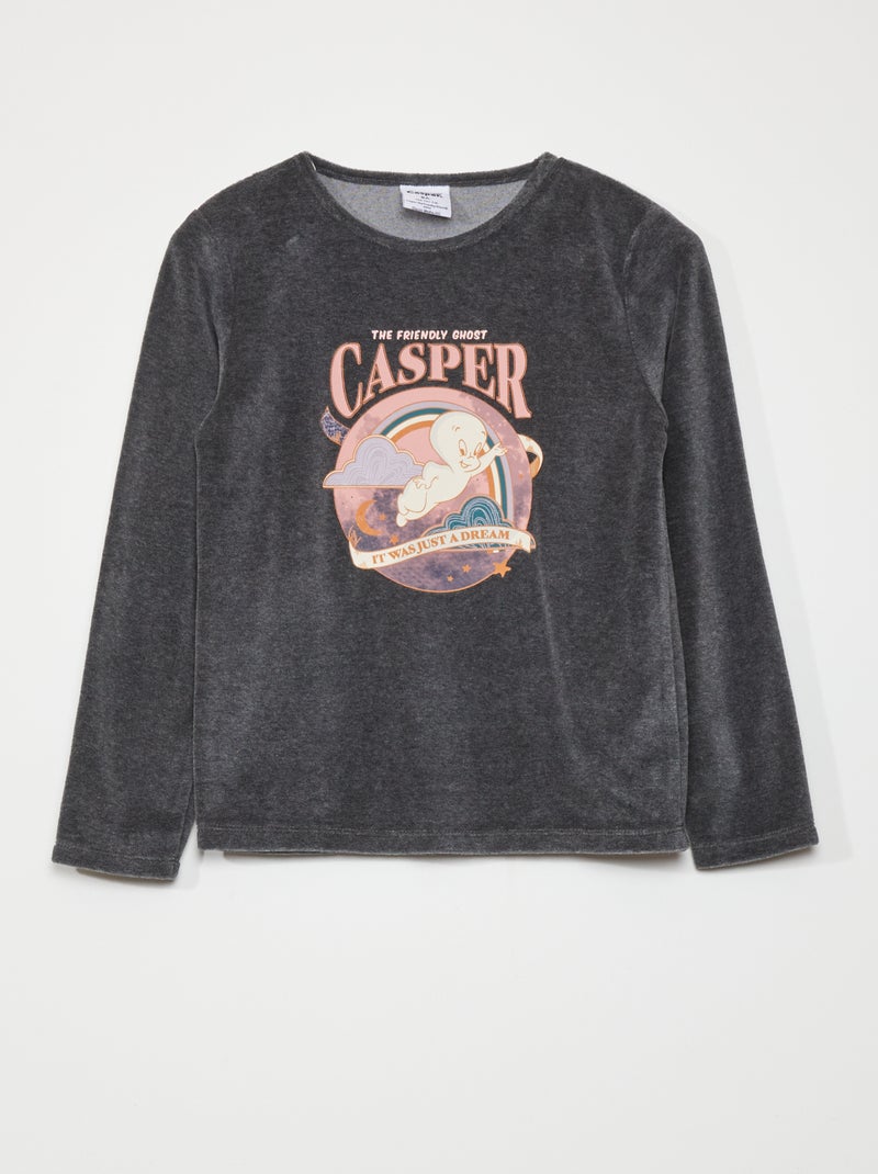 Ensemble pyjama 'Casper' en velours - 2 pièces - Halloween - Gris - Kiabi - 15.00€