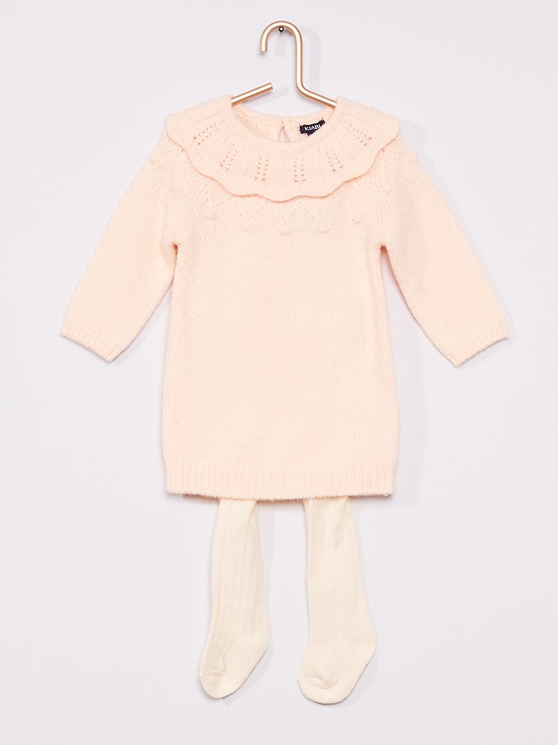 Ensemble robe + collants - rose/écru - Kiabi - 15.00€
