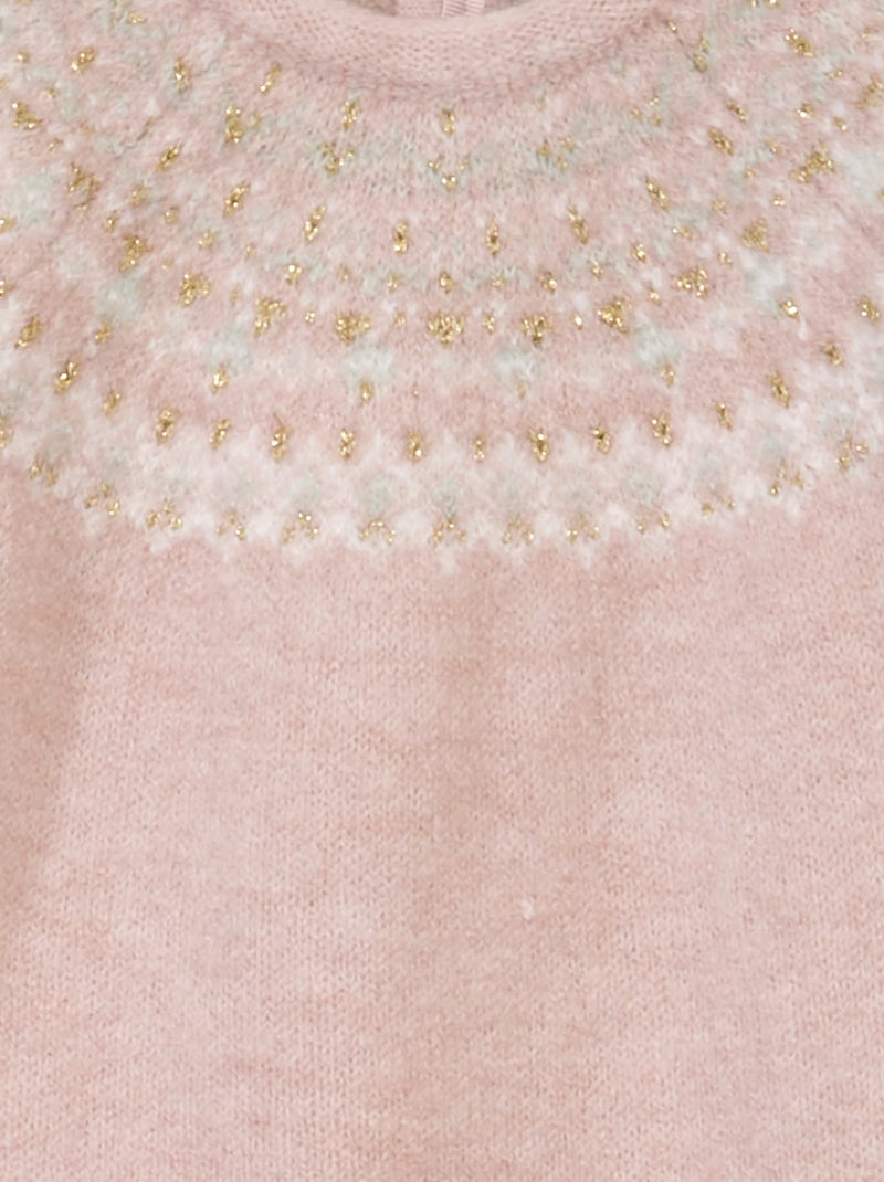 Ensemble robe jacquard + collants - Rose - Kiabi - 18.00€