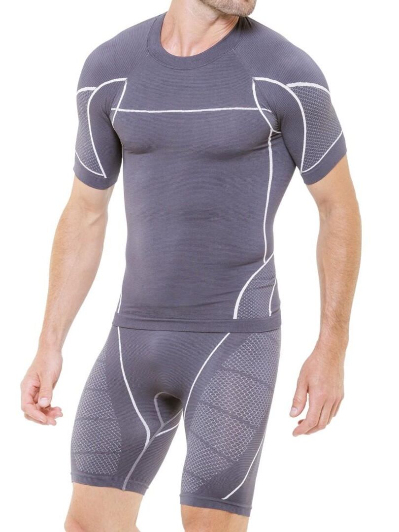 Ensemble t-shirt et cycliste de compression Cellutex - Gris clair ...
