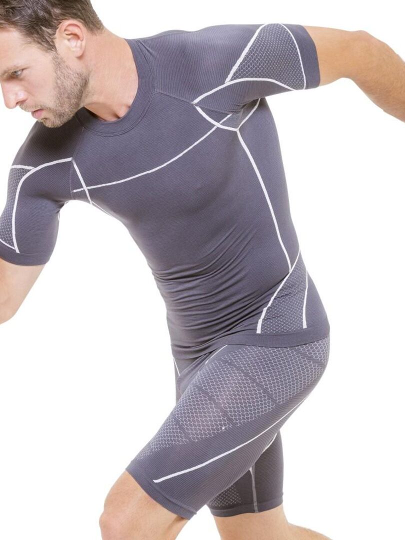 Ensemble t-shirt et cycliste de compression Cellutex - Gris clair ...