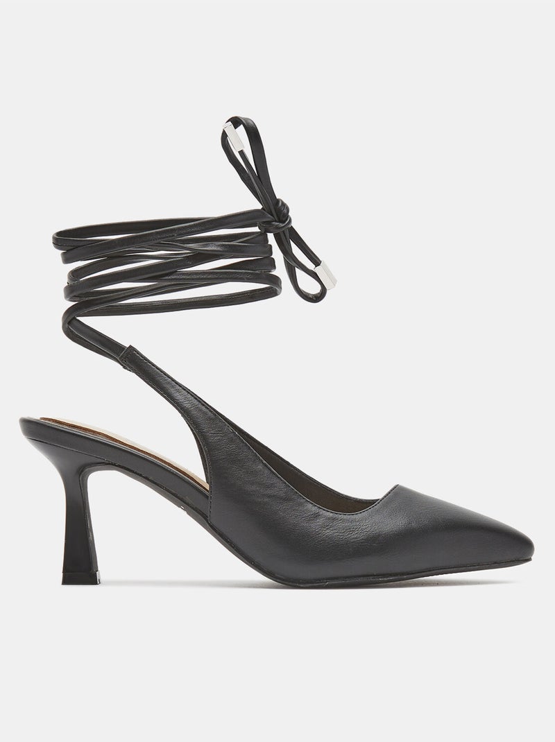 Escarpins slingback à lacets - Noir - Kiabi - 71.99€