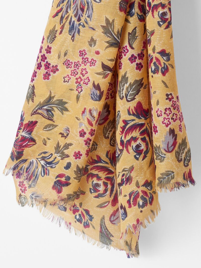 Foulard imprimé floral - Damart - Jaune - Kiabi - 19.99€