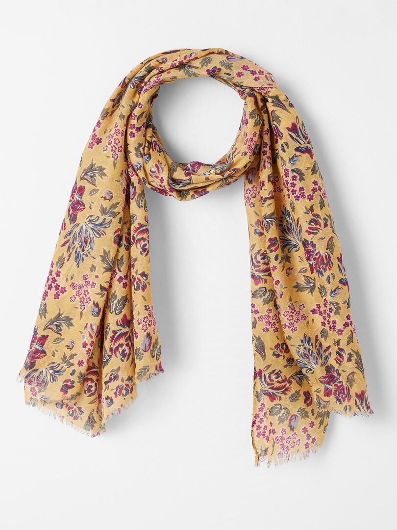 Foulard imprimé floral - Damart - Jaune - Kiabi - nu€