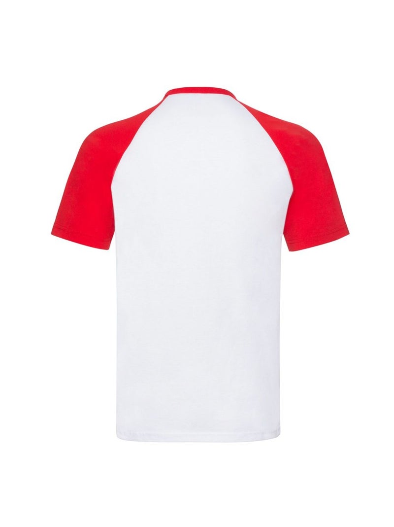 Fruit of the Loom - T-shirt VALUEWEIGHT - Blanc/Rouge - Homme - 10.99 ...