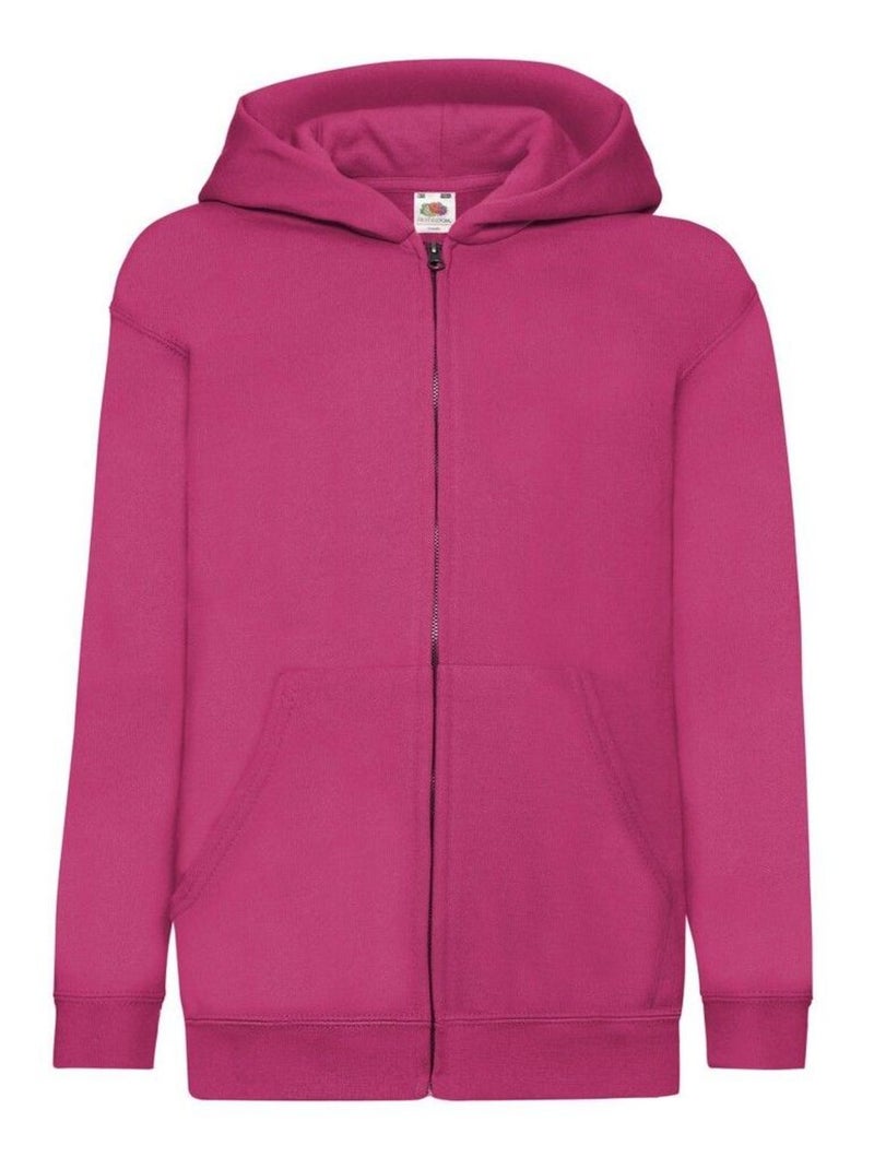 Fruit of the Loom - Veste à capuche CLASSIC - Rose fushia - Enfant - 24 ...