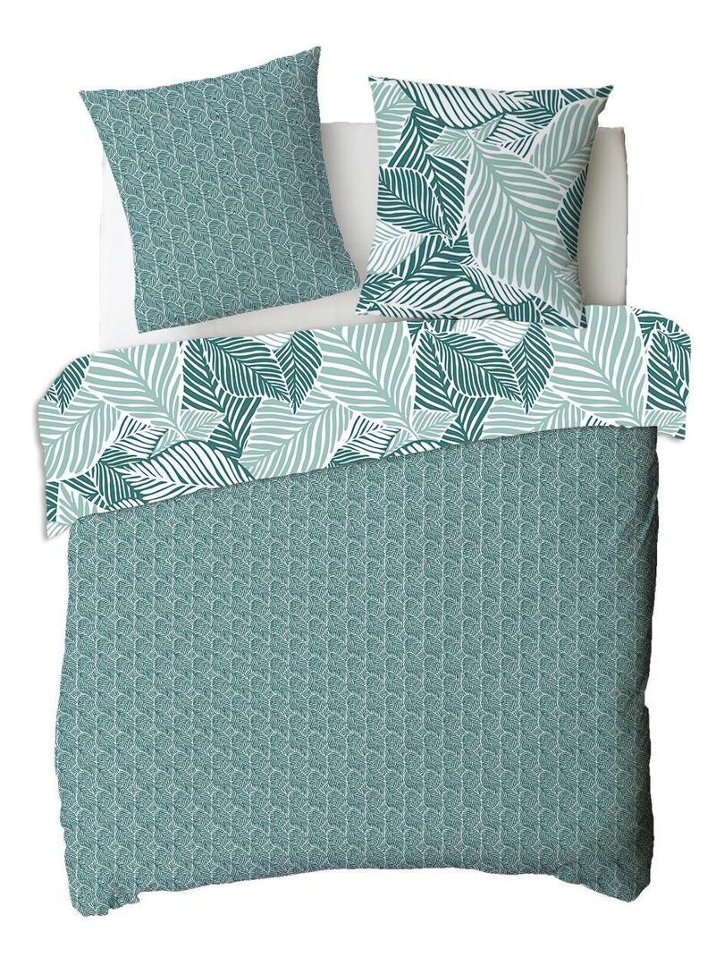 Future Home - Parure de lit 2 personnes imprimé vert réversible - Vert - Kiabi - 44.99€