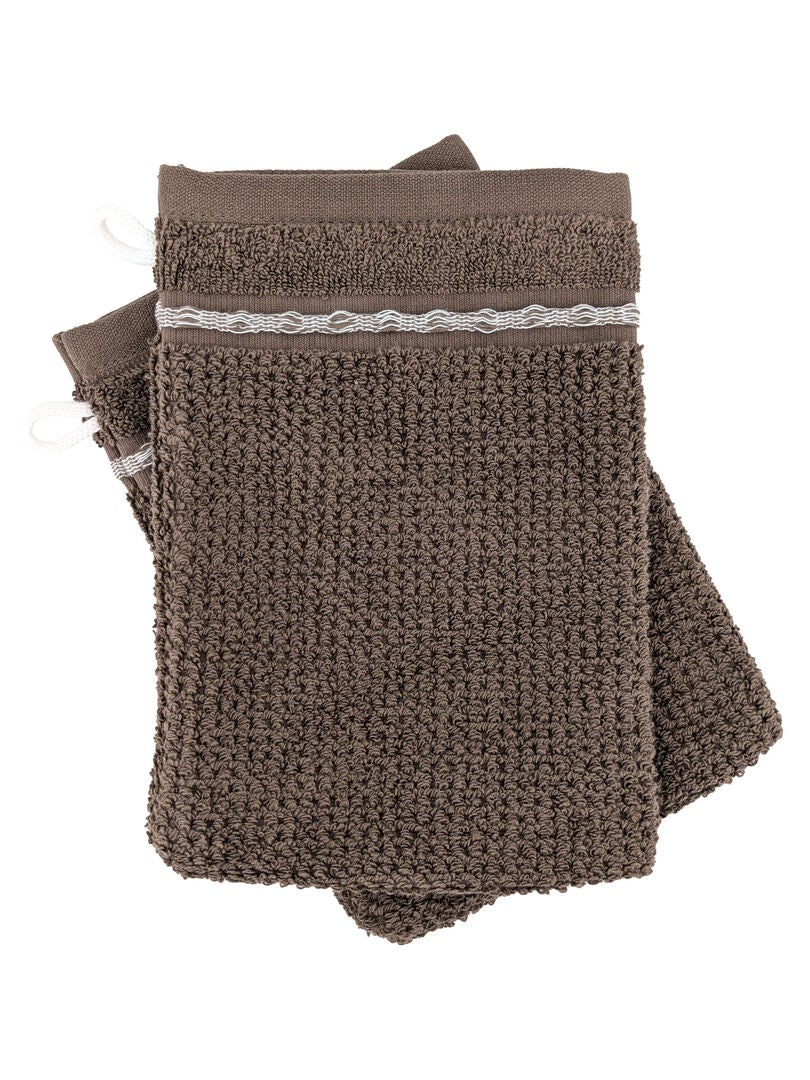 Gant de toilette collection INTENSE - Marron - Kiabi - 6.30€