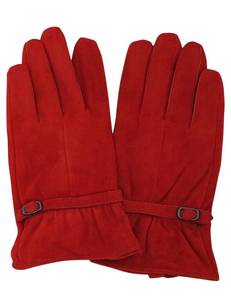 Gants femme daim ORSOLA - Rouge - Kiabi - 26.90€