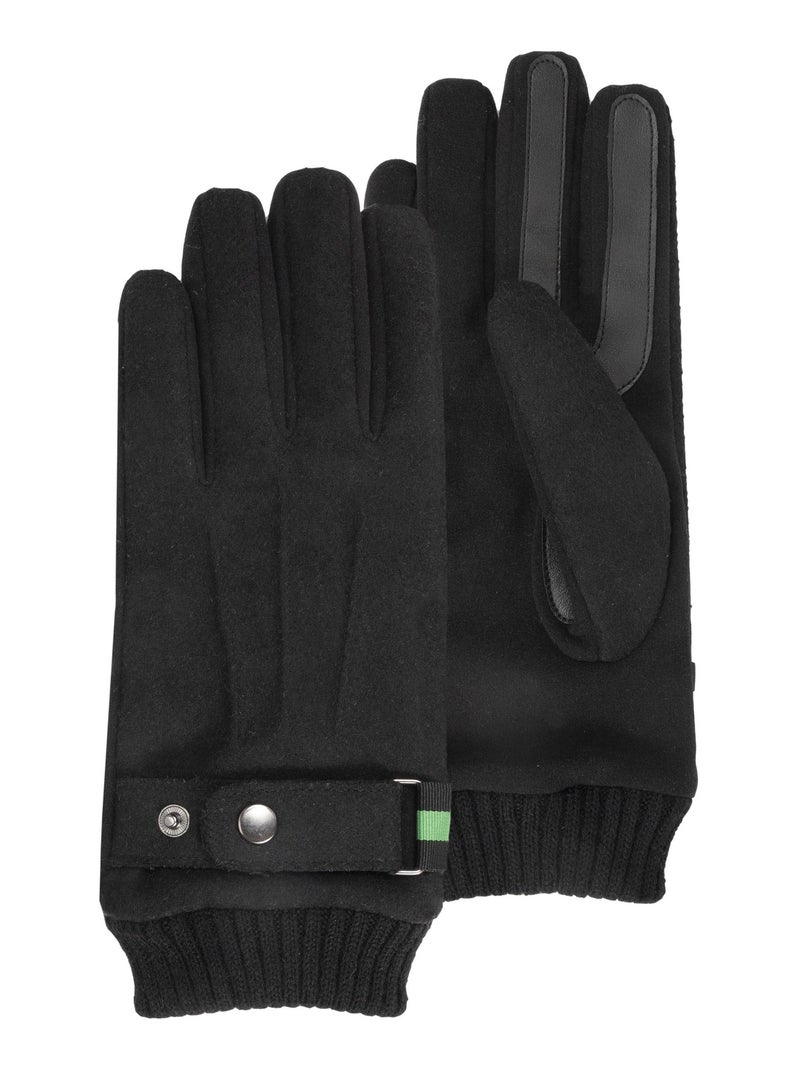 Gants tactiles en tissu lainé, doublés imitation fourrure homme Isotoner - Noir - Homme - 36.90 ...
