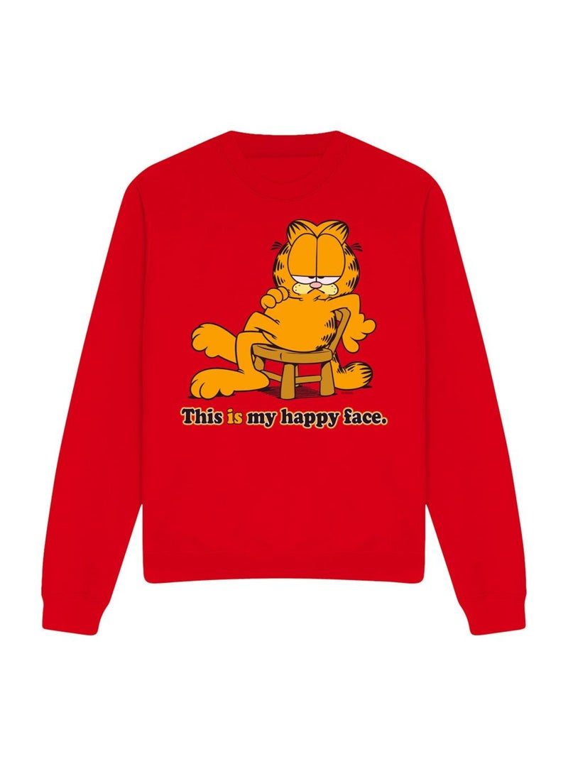 Garfield - Sweat coupe régulière HAPPY FACE - Rouge - Adulte - 38.99 ...